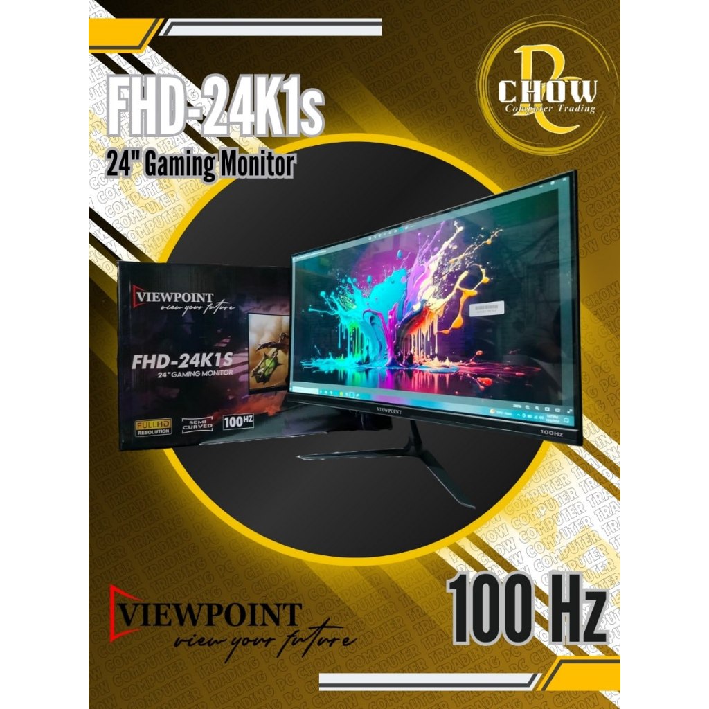 PC CHOW | VIEWPOINT 24inch 120hz Semi Curved Gaming Monitor white and ...