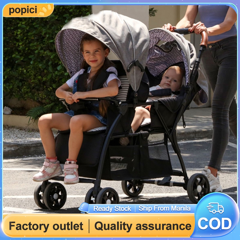 Twin Stroller Detachable Double Stroller Lightweight Stroller Foldable ...