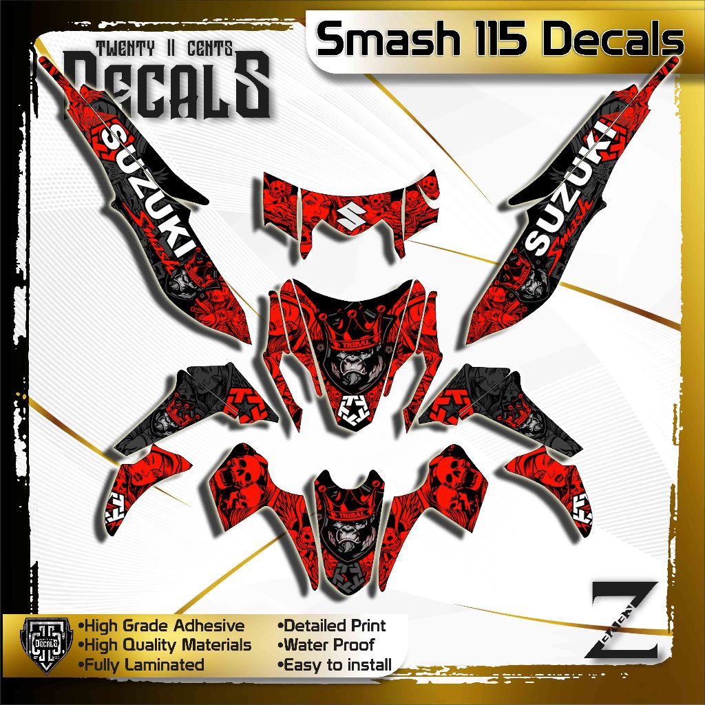 Suzuki Smash 115 Decals High-Quality Stickers tribal | Shopee Philippines