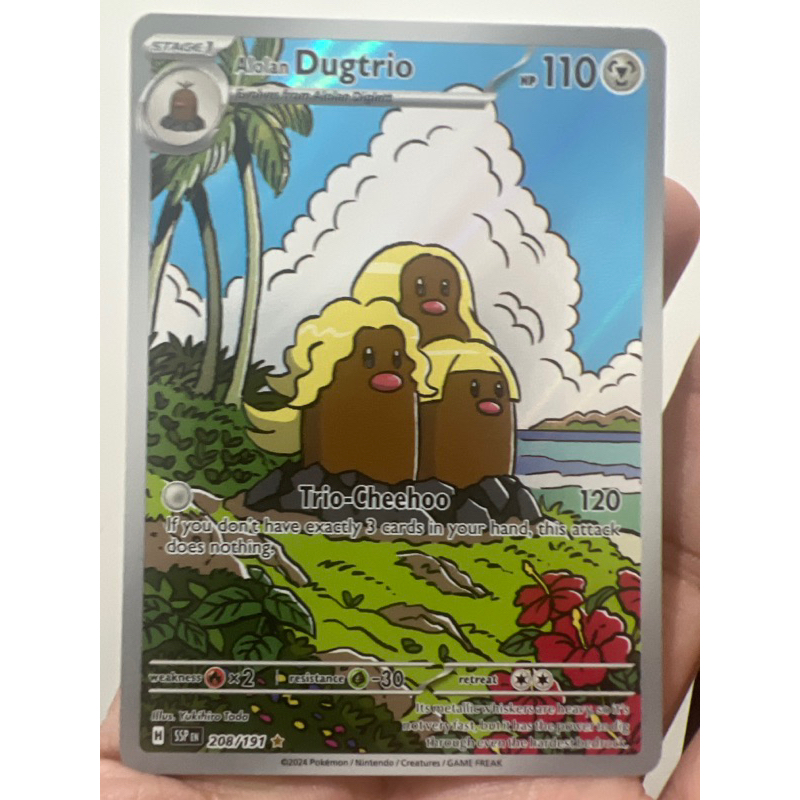 Alolan Dugtrio - 208/191 - Illustration Rare Scarlet & Violet: Surging Sparks - Pokemon TCG ...