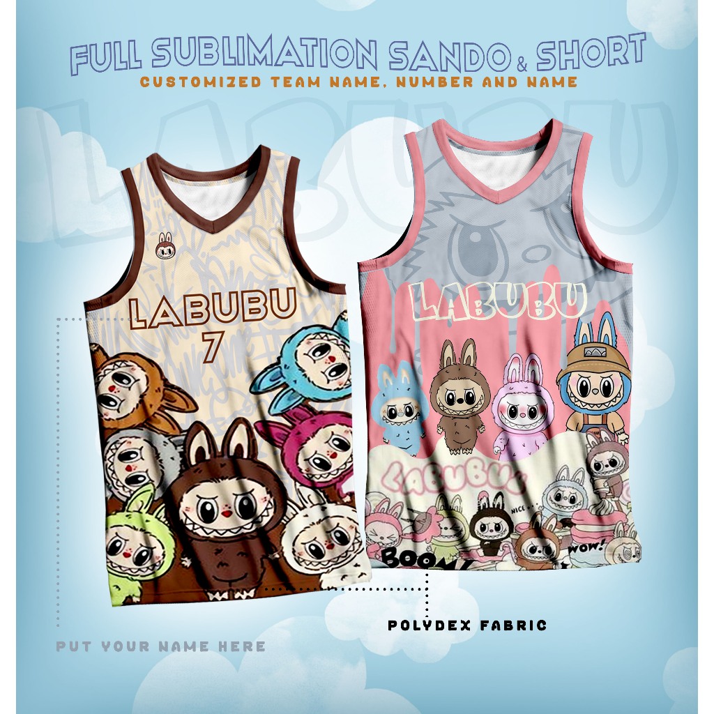 LABUBU character sports inspired customized sando and short FULL ...
