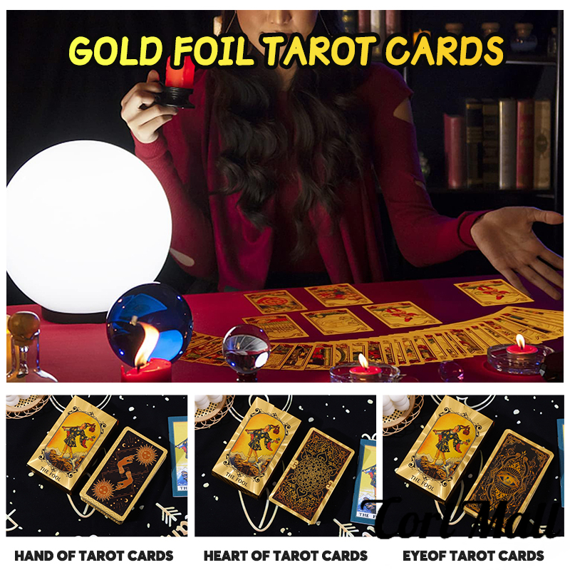 Gold Foil Tarot Cards Occult Adventure Oracle Fortune telling Chess ...