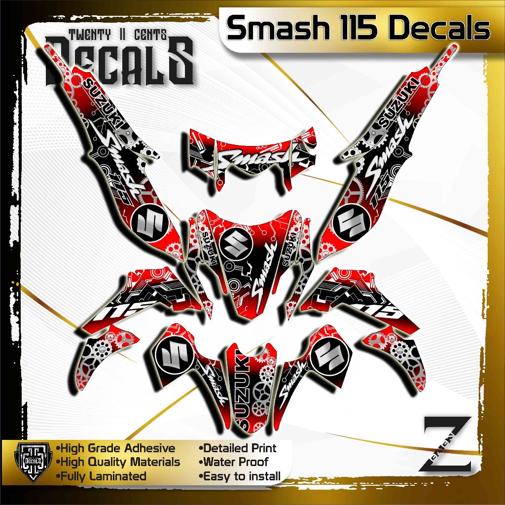 suzuki smash 110 / 115 Decals Sticker circuit gear | Shopee Philippines