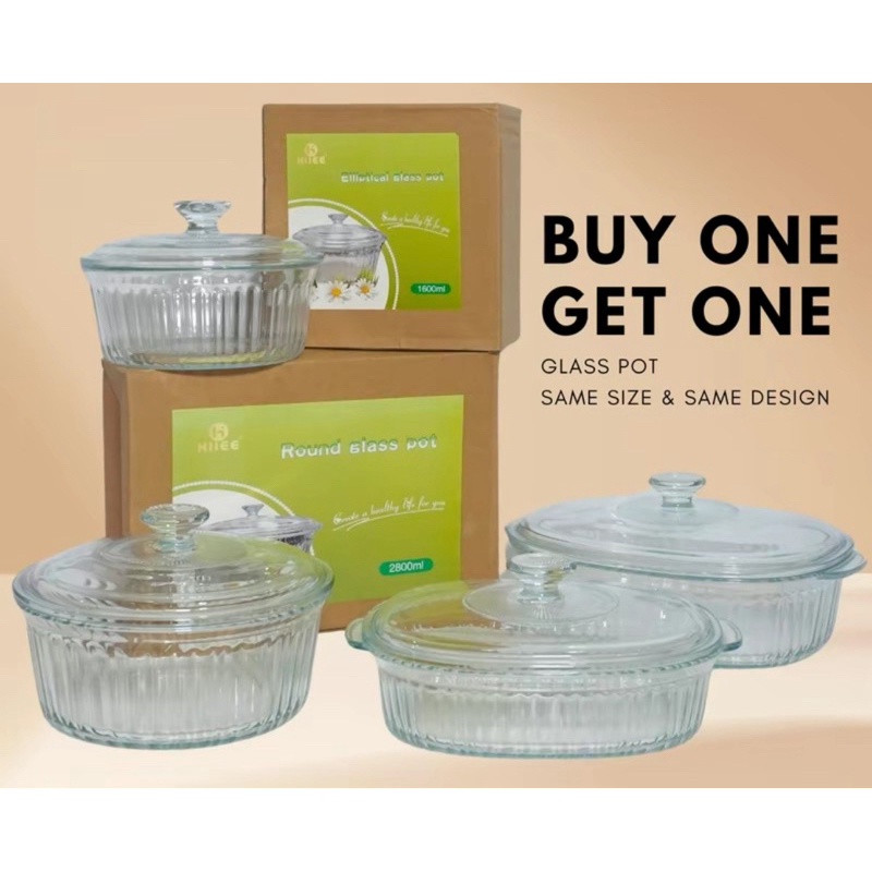B1T1 HILEE CLEAR GLASS OVAL CASSEROLE DISH W/LID AND ROUND MIXING BOWL ...