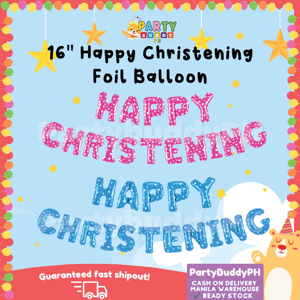 Happy Christening 16inches Letters Foil Set | Shopee Philippines