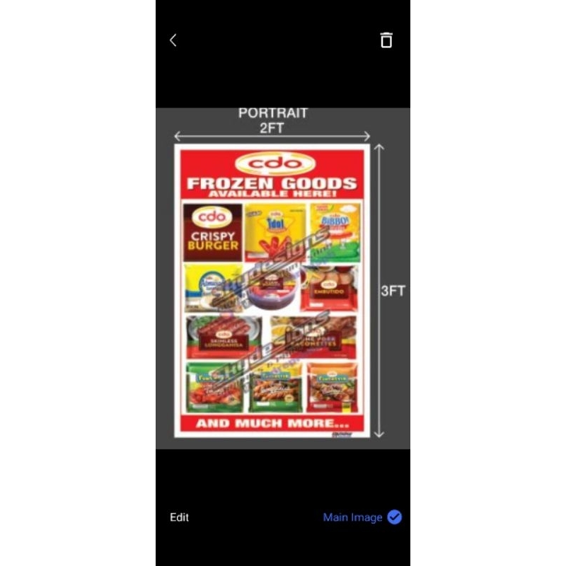 CDO FROZEN GOODS TARP PORTRAIT 2X3FT & 2X4FT | Shopee Philippines