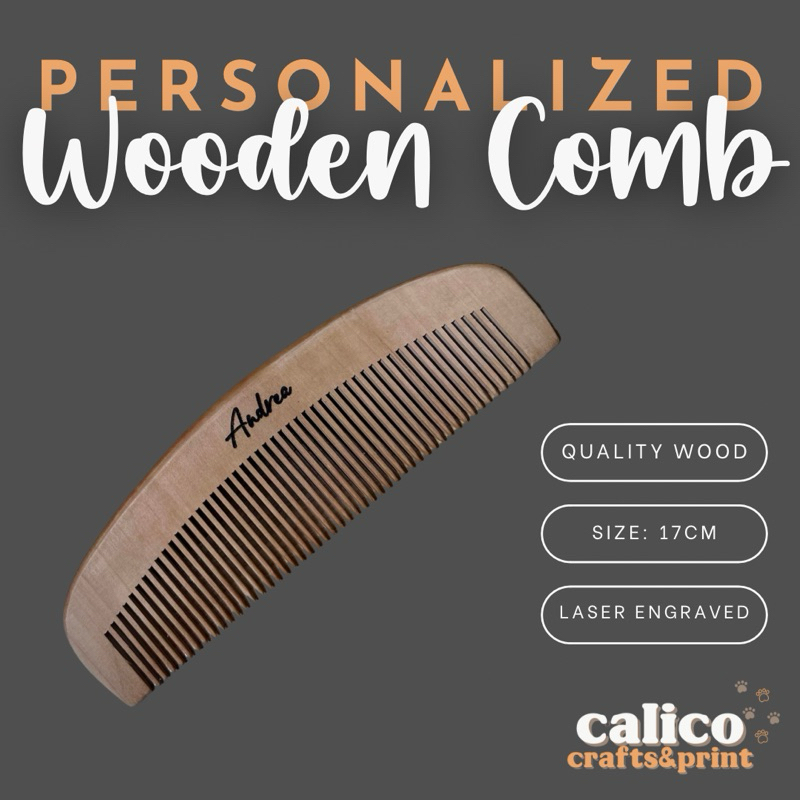 Personalized Wooden Comb (Laser Engraved) for Personal Use, Gifts ...