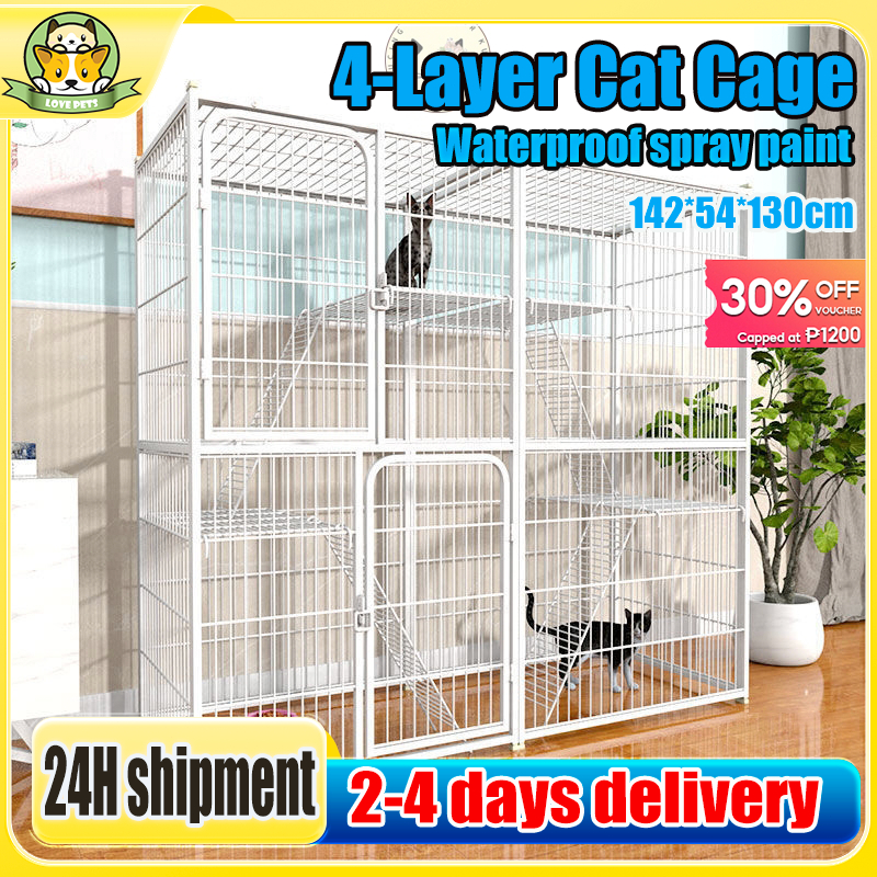 Cat Cage Multi-Layer Cat Cage 4-Layer Cat Cage Stackable Large Platform ...