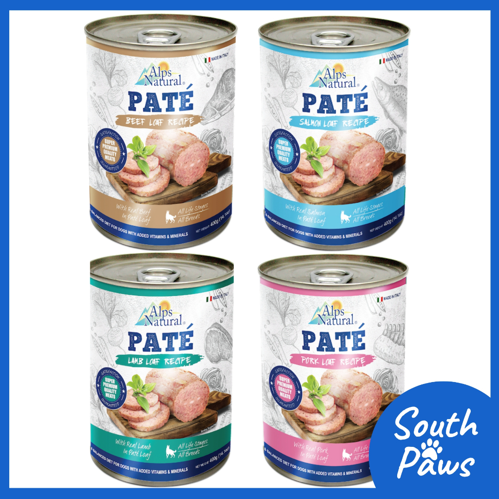 Alps Natural Pate Dog Wet Food in Can 400g | Beef Lamb Salmon Pork ...