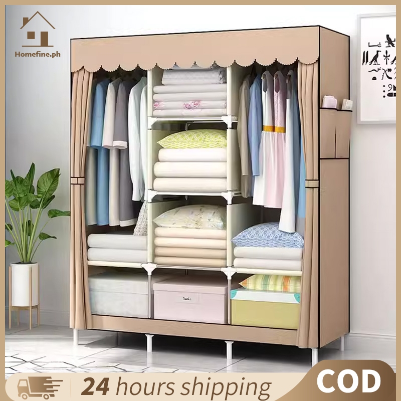 COD⭐Zipper Wardrobe Cabinet for Clothes cabinet Fashion Clothes ...
