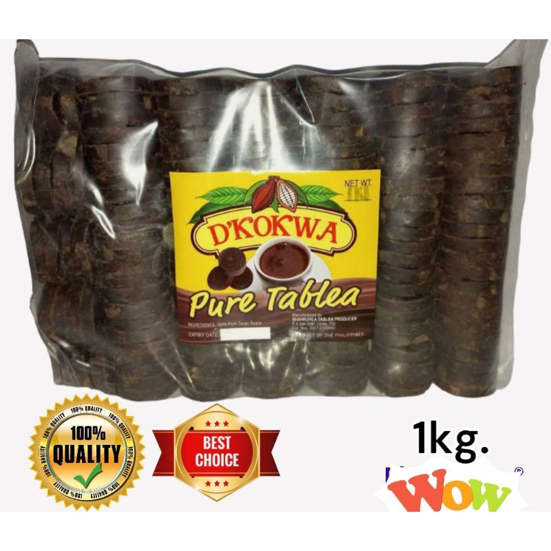 1 kilo Pure 100% Tablea Finest D'kokwa unsweetened, no sugar, original ...