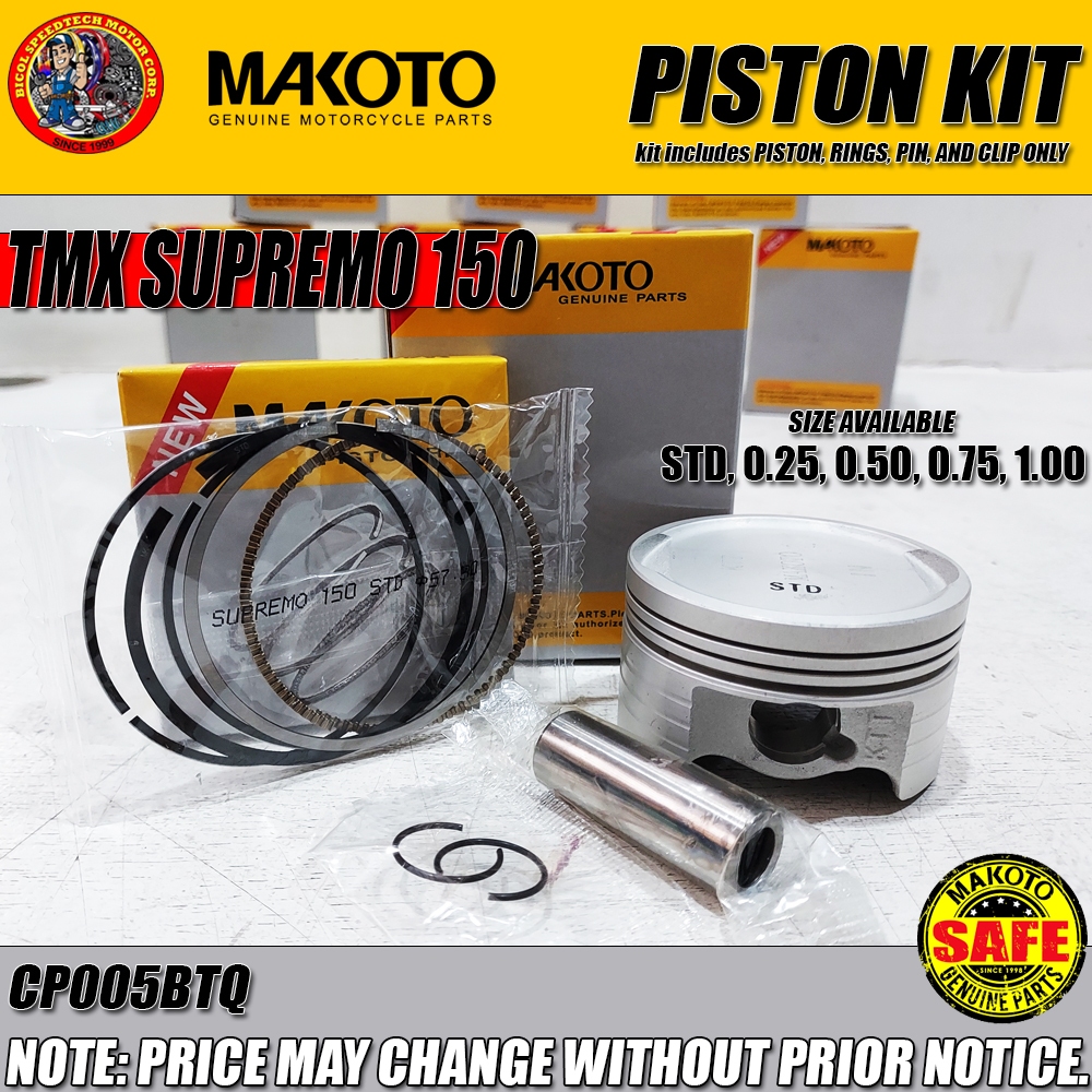 TMX SUPREMO 150 PISTON KIT WITH RING, PIN, CLIP (BRAND: "MAKOTO ...