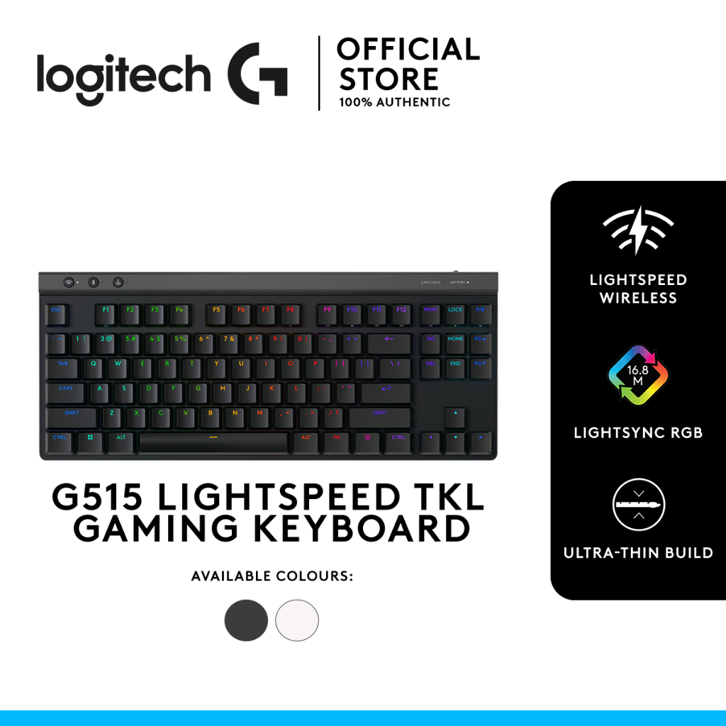 Logitech Gaming Keyboard G515 TKL Lightspeed Low Profile Wireless Tri ...