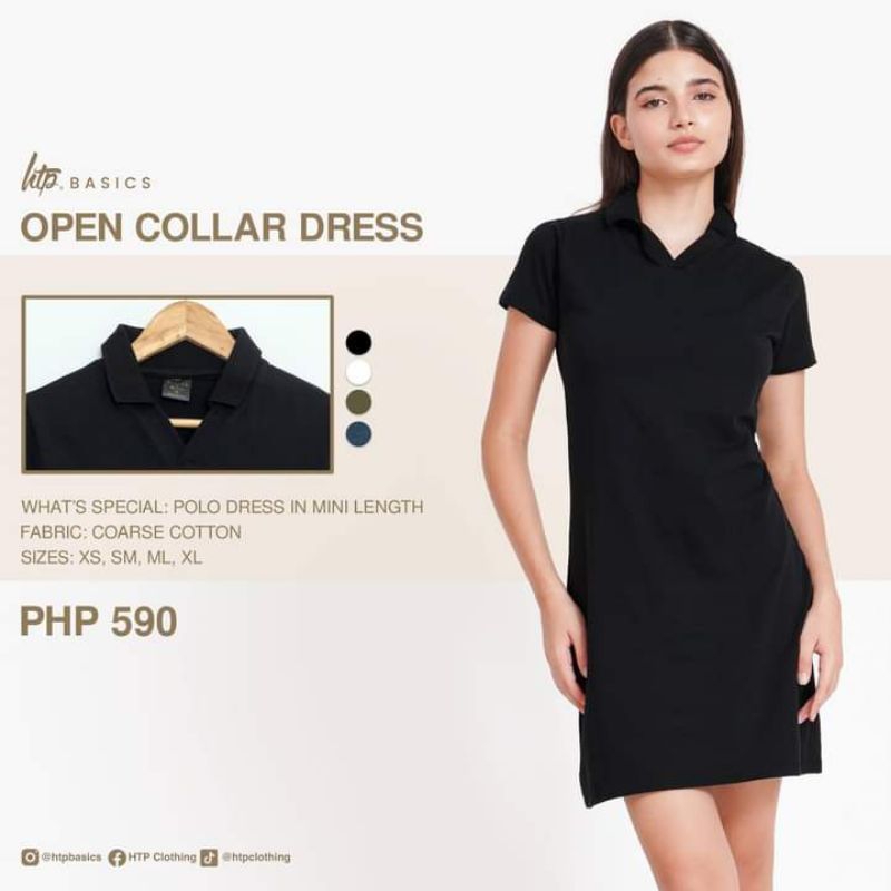 HTP Basics OPEN COLLAR POLO DRESS | Shopee Philippines