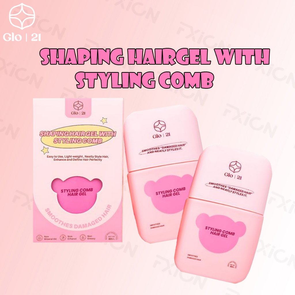 GLO21 SHAPING HAIR GEL WITH STYLING COMB Easy to Use, Light-weight ...