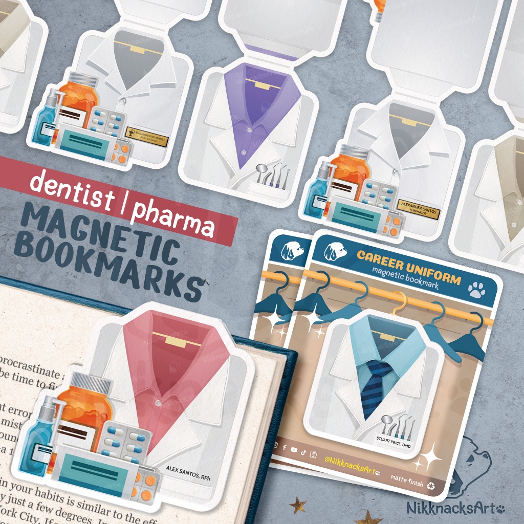 Dentist Pharmacist Uniform Magnetic Bookmark - Profession Bookmark ...