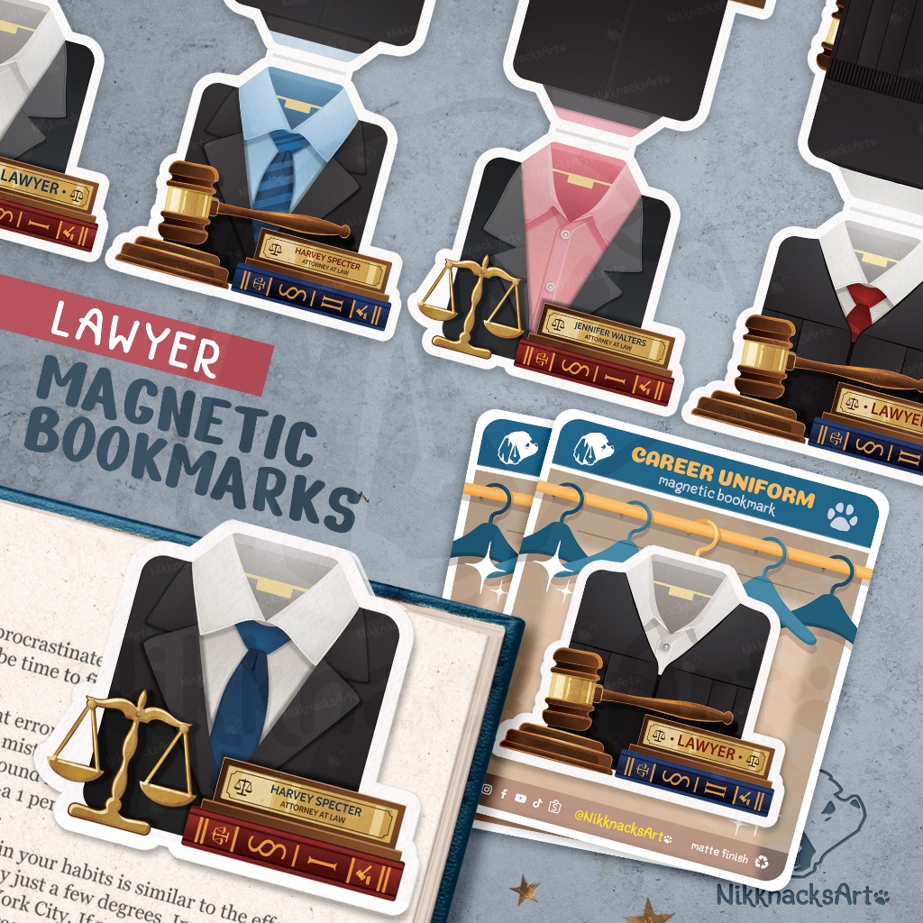 Lawyer Career Uniform Magnetic Bookmark - Profession Bookmark - Free ...