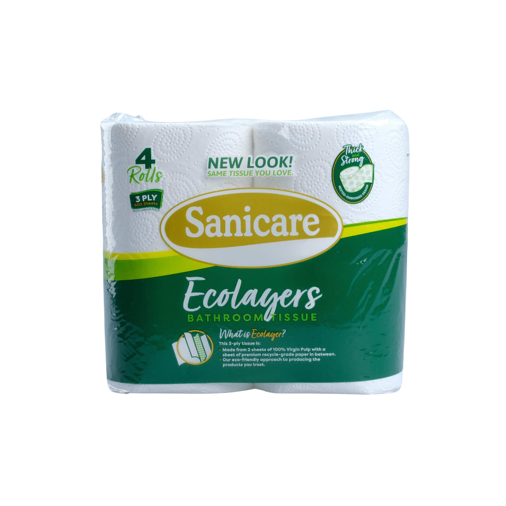 Sanicare Bathroom Tissue 3Ply 600 Sheets 4 Rolls | Shopee Philippines