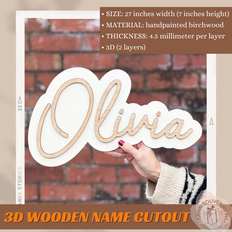 3D WOODEN NAME SIGN CUTOUT WOOD CUSTOM NAME CUT OUT PERSONALIZED WALL ...