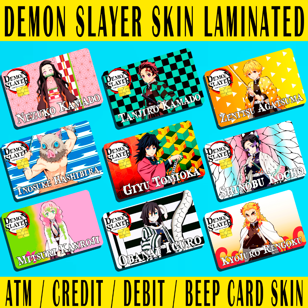 DEMON SLAYER - (SKIN CARD STICKER) ATM/CREDIT/DEBIT/BEEP (SKIN CARD ...