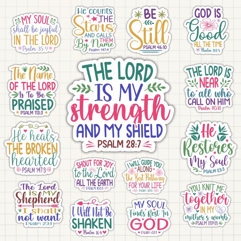 15 pcs Bible Verses Sticker Pack, Waterproof Vinyl Stickers for Tumbler ...