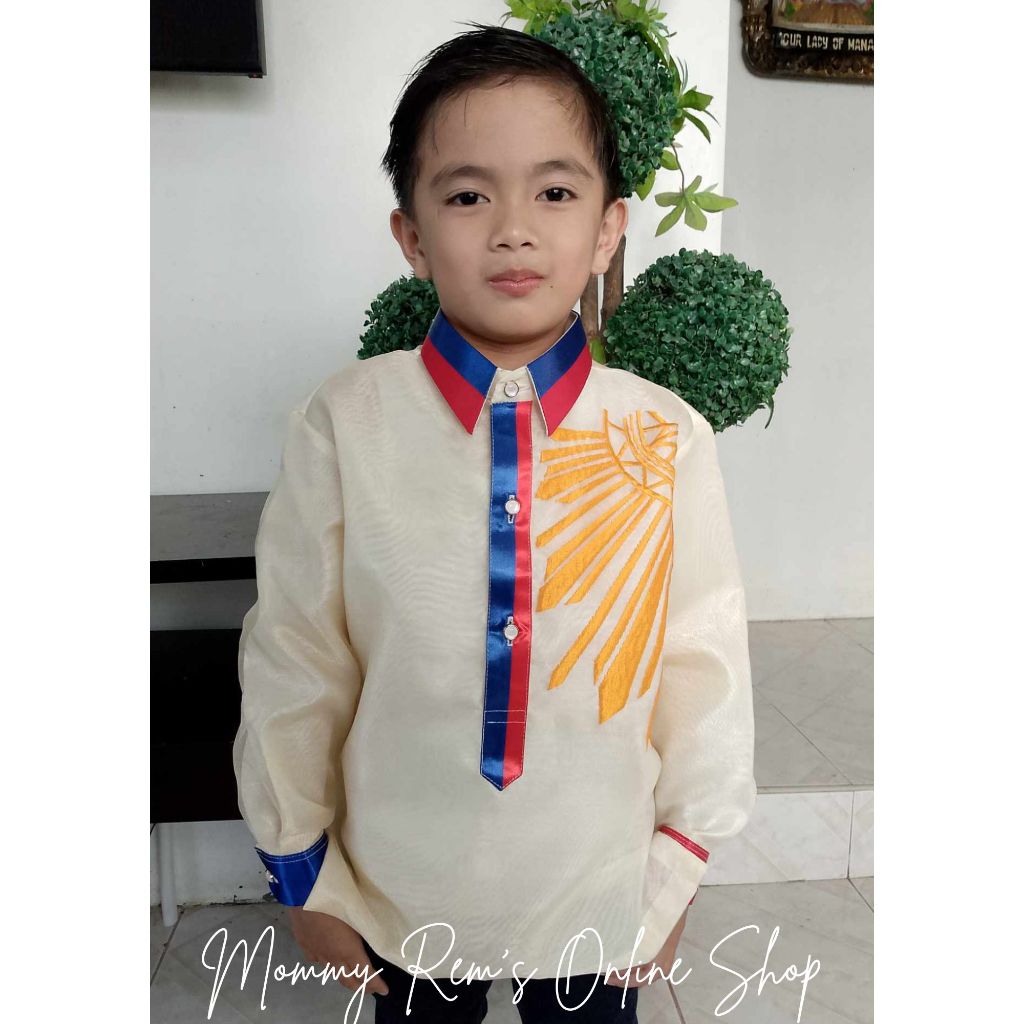 Modern Barong sinag design flag inspired for kids sport collar | Shopee ...