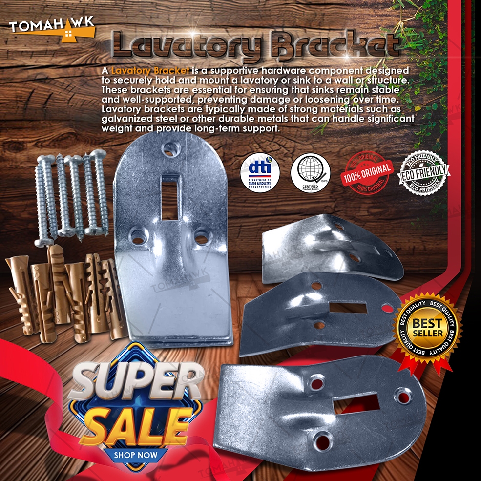 TOMAHAWK LAVATORY BRACKET (SOLD PER PAIRS) SINK WALL MOUNT BRACKET ...