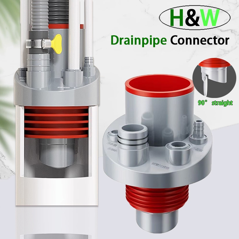 H&W Multi-port Drainpipe Connector Kitchen Sink Integrated Drainpipe ...
