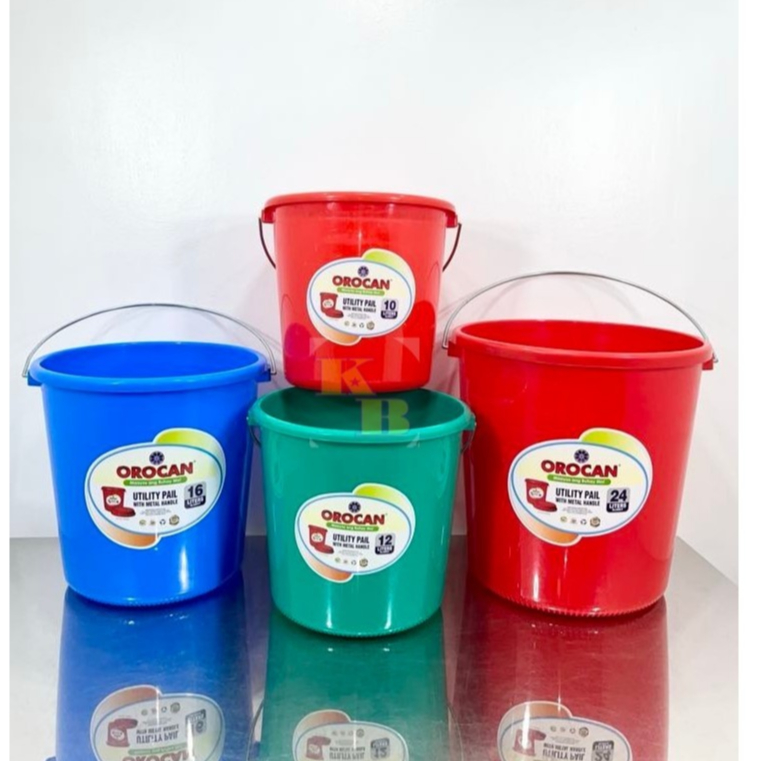 4 Sizes Orocan Pail with stainless steel handle timba | Shopee Philippines