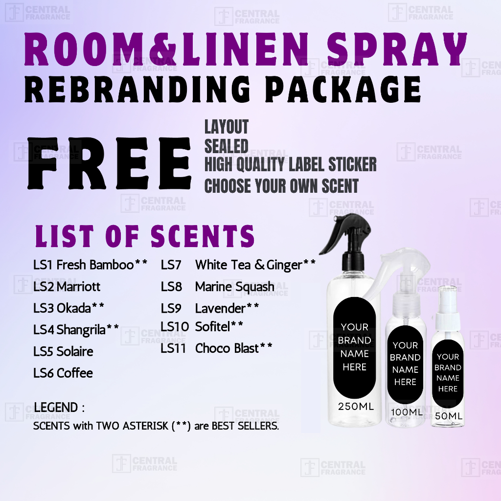 ROOM & LINEN SPRAY REBRANDING PACKAGE (PERSONALIZED and CUSTOMIZED ...