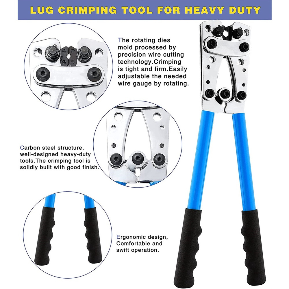 Ring Lug Terminal Crimping Plier HX-50B 6-50mm² Car Battery Terminal ...