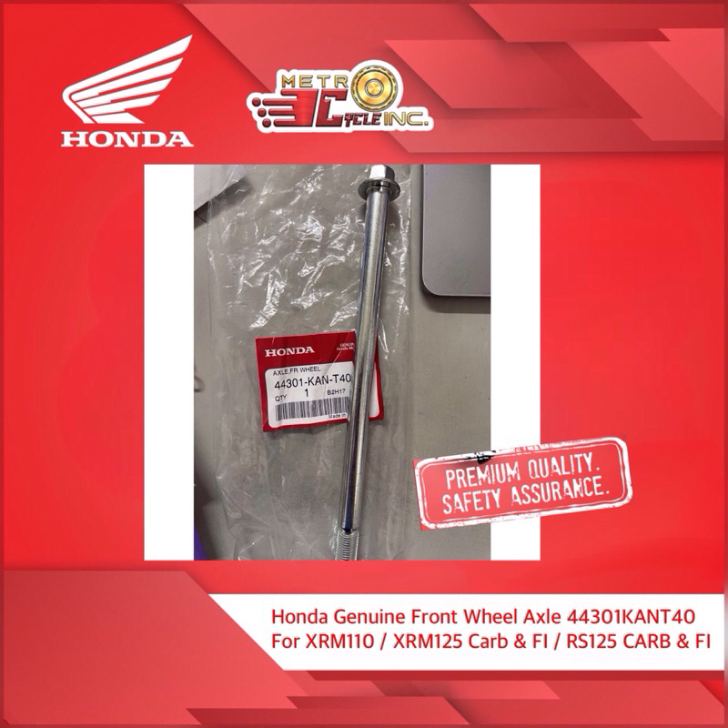 Honda Genuine Front Wheel Axle 44301KANT40 For XRM110 / XRM125 Carb ...