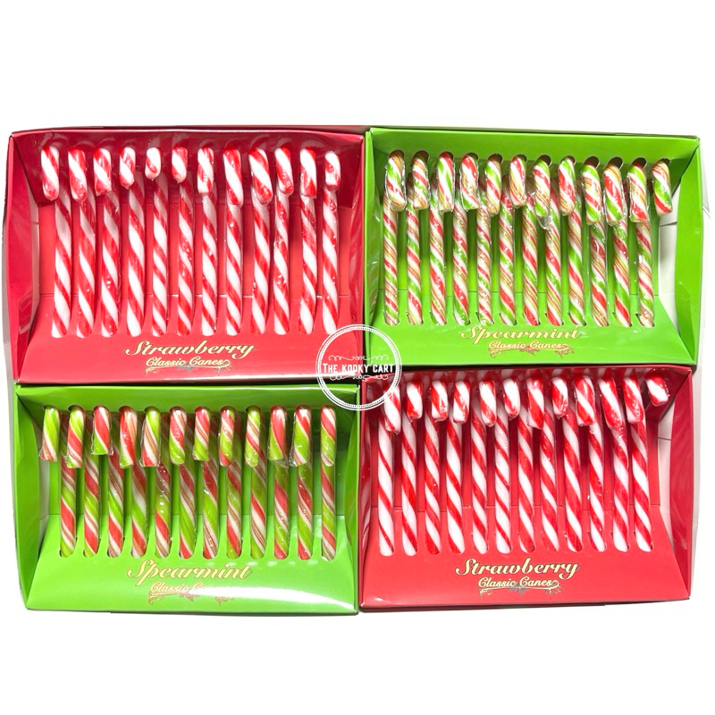 Christmas Candy Cane Edible Treats Peppermint / Strawberry Flavor ...