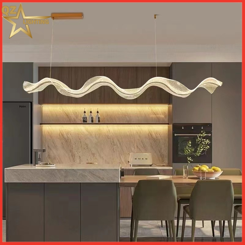 TriColor LED Chandelier Ceiling Light for Kitchen Creative Long Simple ...