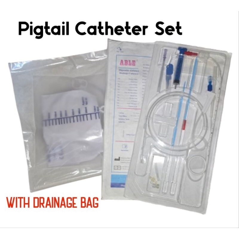 Disposable Drainage Catheter Pigtail Set Chest Abdomen free Drainage ...