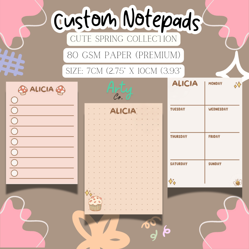 ARTYCO CUSTOMIZED / PERSONALIZED NOTEPAD WITH NAME MEMO PAD GIVEAWAYS ...