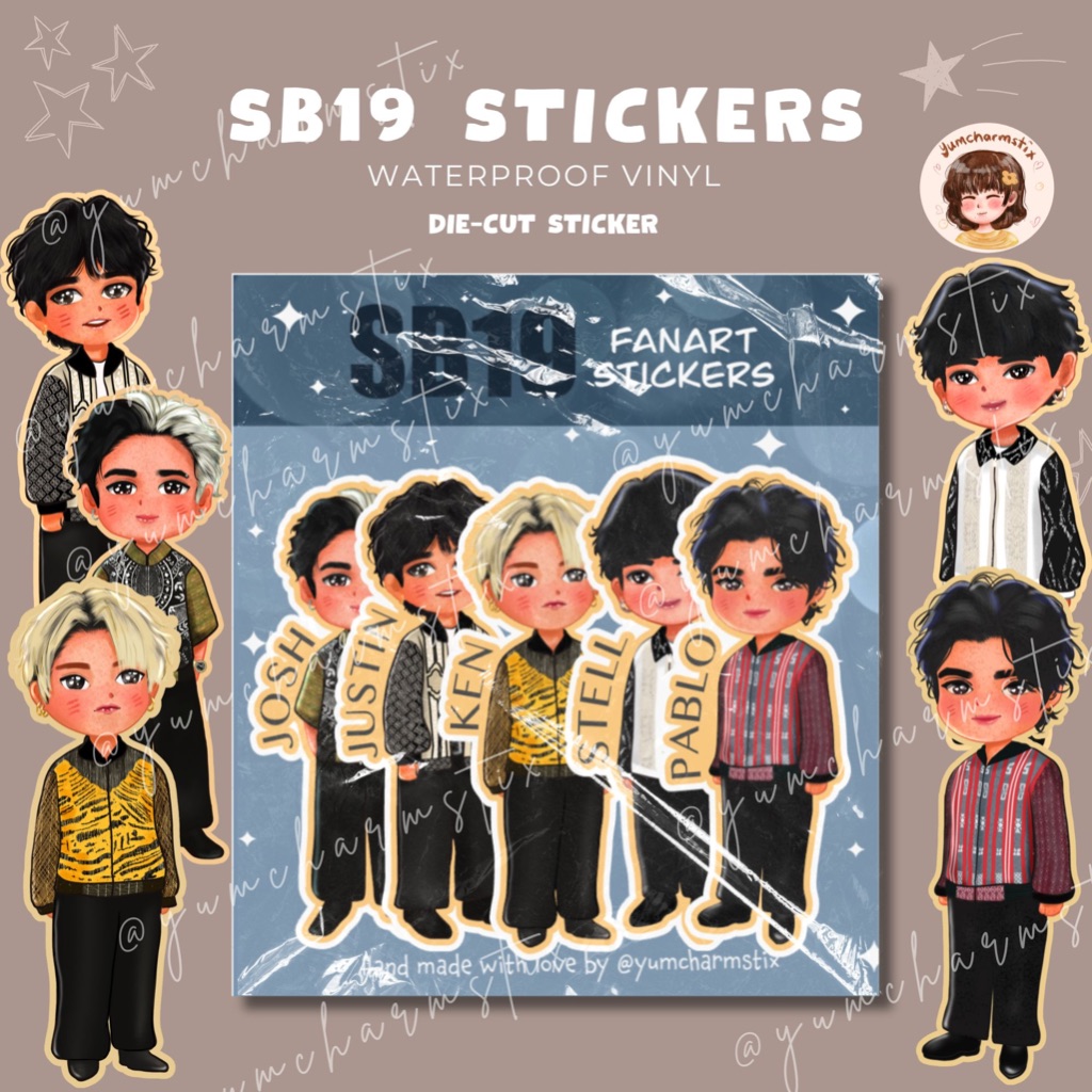 PPop SB19 Fanart Vinyl Waterproof Sticker, SB19 Die-cut Sticker, SB19 ...