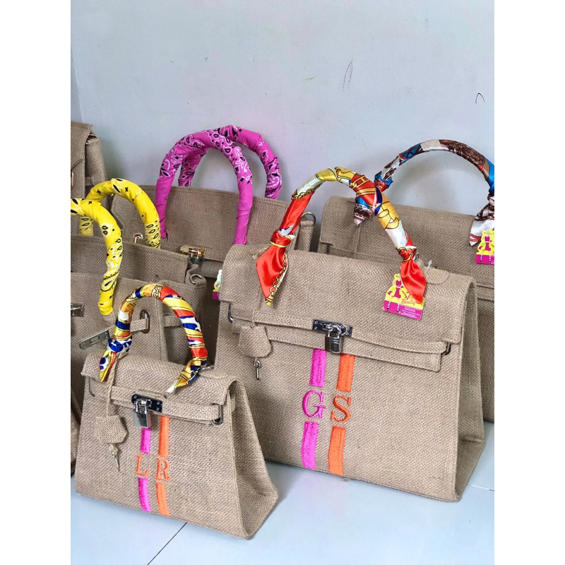 Kelly Jute Monogram | Custom Embroidery | Shopee Philippines