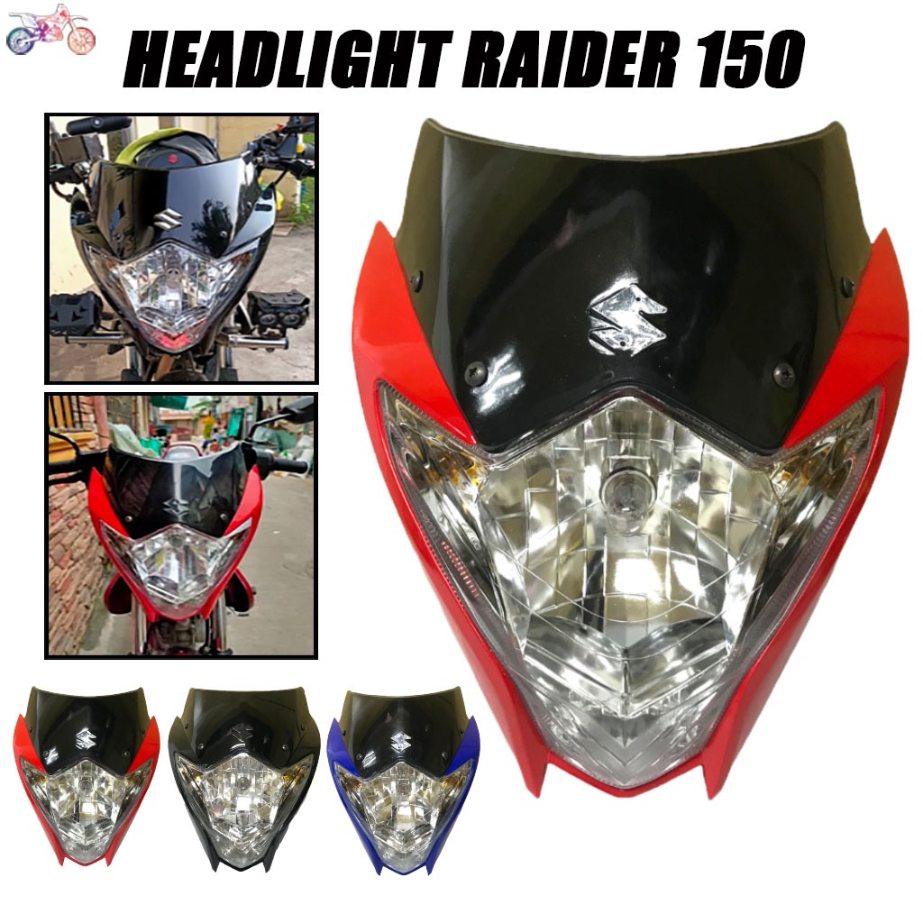 Raider150 Headlight Full Face Assy Set By Motorcycle (Black/Red/Blue ...