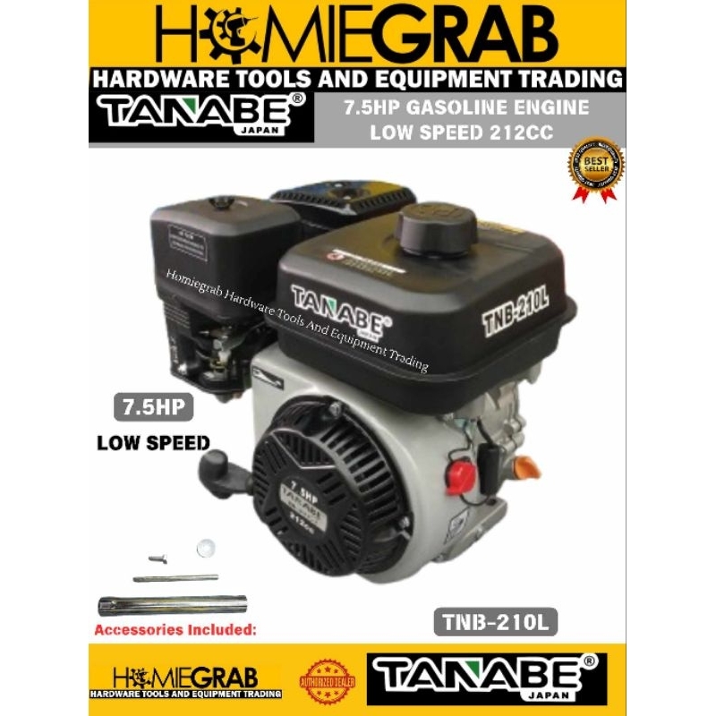 YAMATO GASOLINE ENGINE 7.5HP / TANABE JAPAN GASOLINE ENGINE 7.5HP (HIGH ...