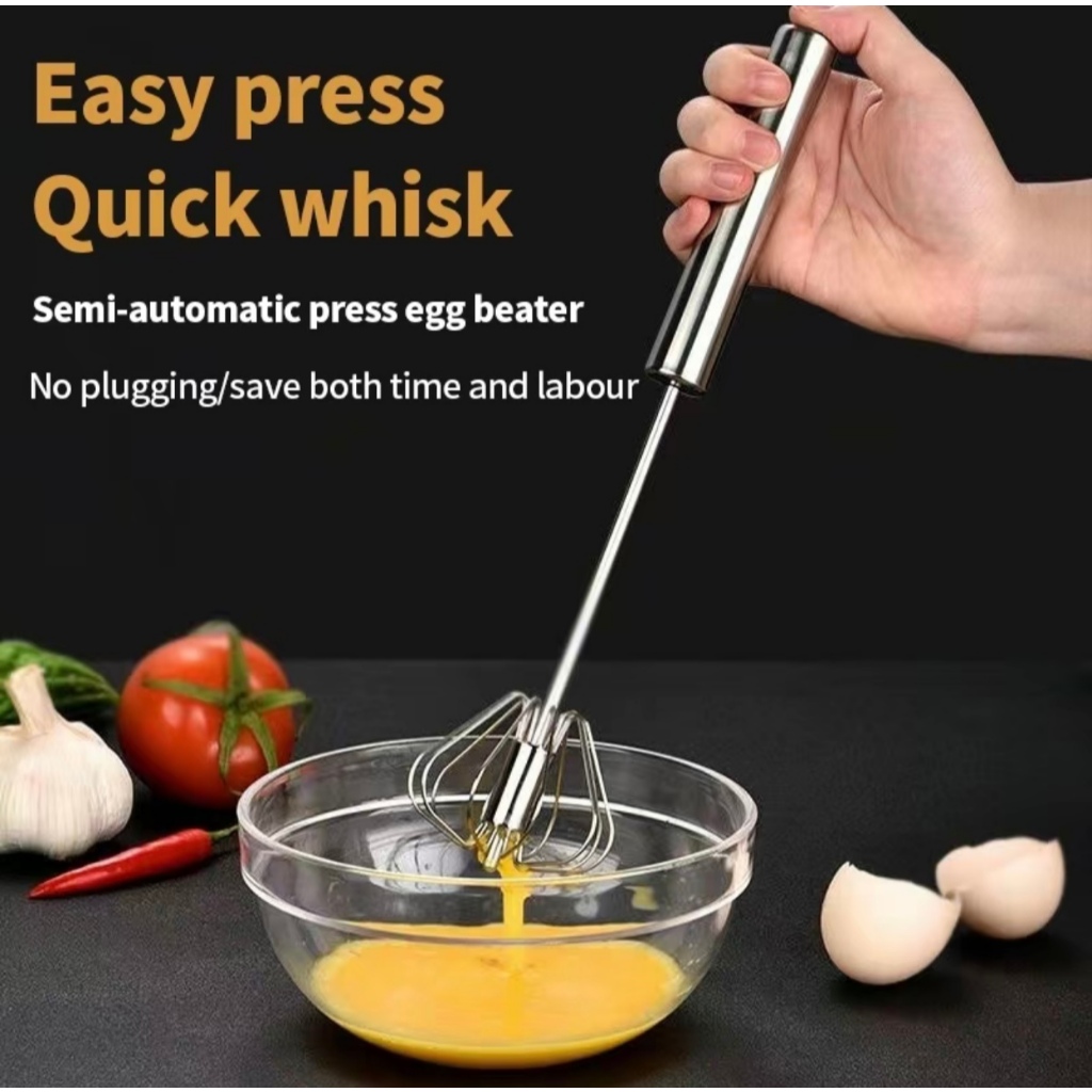 Semi Automatic Mixer Egg Beater Rotary Cream Manual Self Turning ...