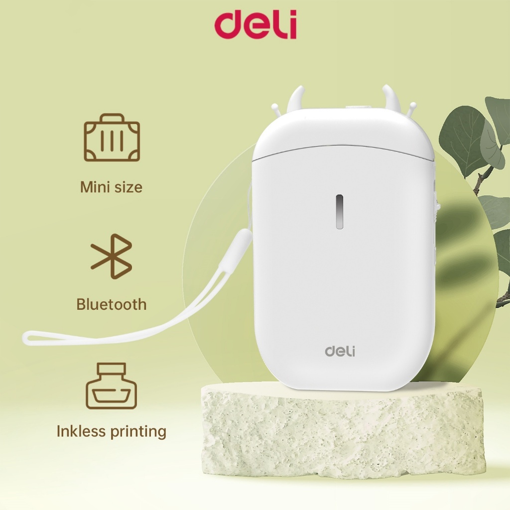 Deli Mini Sticker Printer Portable Thermal Label Printer Bluetooth ...