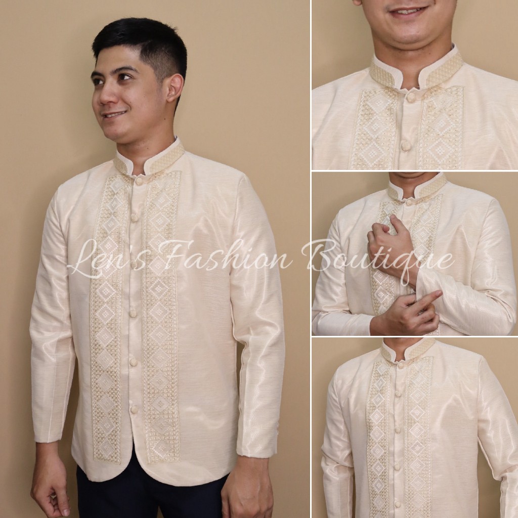 HIGH QUALITY COAT BARONG ETHNIC DOUBLE COLLAR - (MOCHA) | Shopee ...