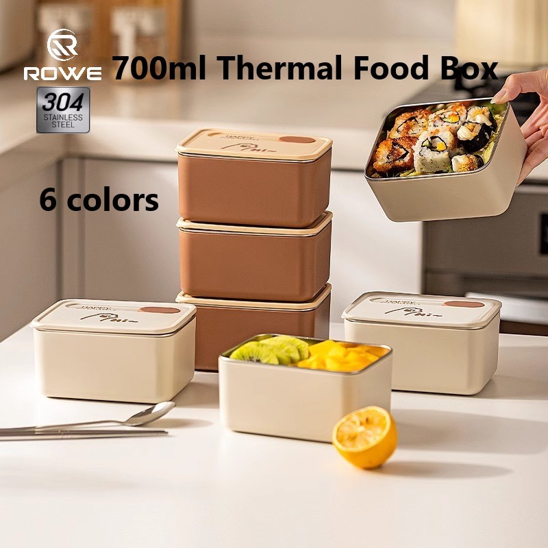 ROWE Stainless Steel Food Box Insulated Thermal Snack Container 700ml ...