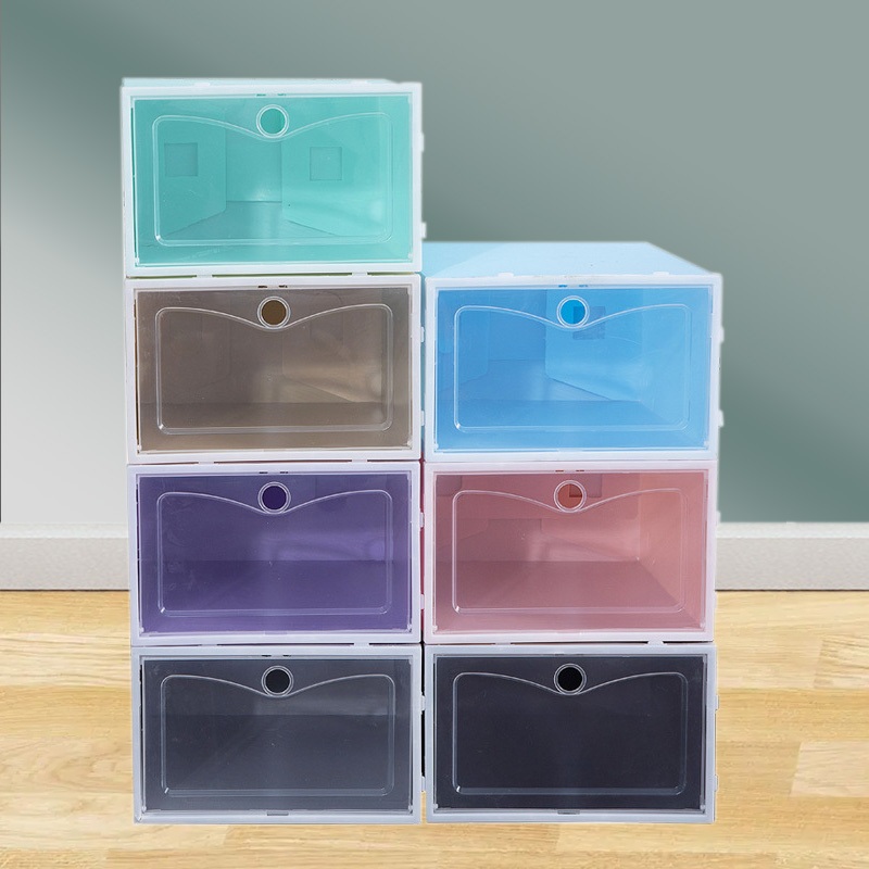 Big Size Candy Color Shoe Box Foldable Shoe Organizer Transparent ...