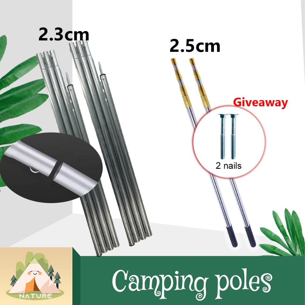 Outdoor canopy pole tent foyer support pole camping iron and aluminum ...
