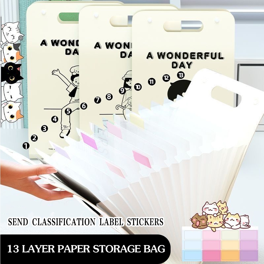 A4 Folder Large Capacity 13 Layer Vertical Portable Organ Bag Roll ...