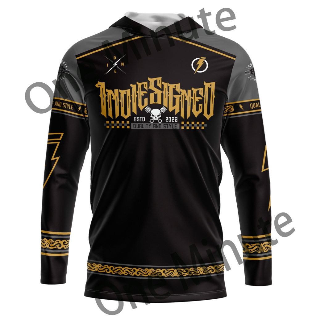 Warmer Jersey with Hoodie Design for men Motorcycle Long Sleeve T-shirt Full Sublimation ...