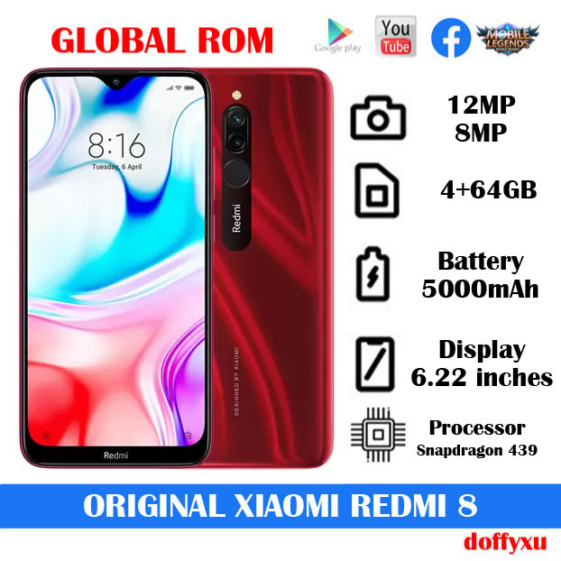 Rdmi 8 4/64GB GLOBAL ROM Original | Shopee Philippines