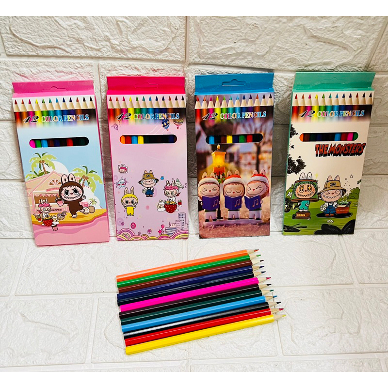 12pcs Labubu Color Boxed Colored Pencils Children's Drawing Pens ...